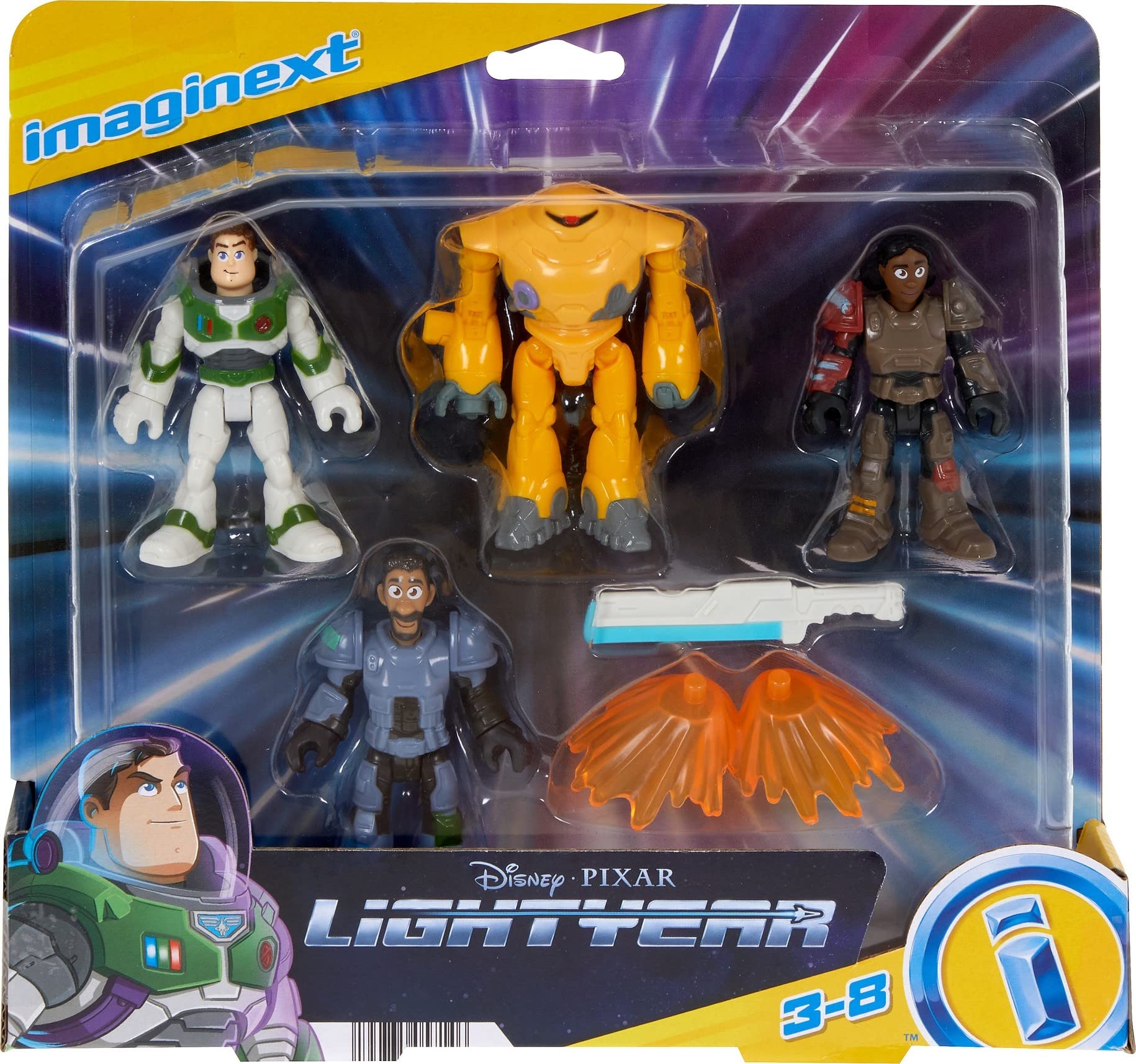 Fisher-Price Imaginext Figure Set Disney and Pixar Lightyear Jr. ZAP Patrol Multipack with Buzz Lightyear Toy for Preschool Kids Ages 3+ Years
