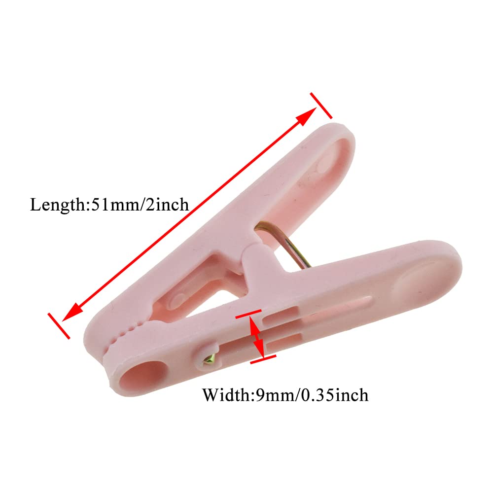 Hahiyo Plastic Clothespins Sock Clip Laundry 2inch Length with Spring Strong Grip Windproof Easy Pinch Hang Save Space Not Damage Leave Pinch Mark for Clothesline Towel Assorted 18PCS