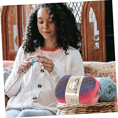 FAVOMOTO 1 roll Floss Crochet D Weaving Rainbow and Scarf Yarns Kit Bulk Balls Soft Threads Color Shawl Supplies for Hat Yarn Handmade Hand- Hand-Knitted Segment Knitwear DIY Cross