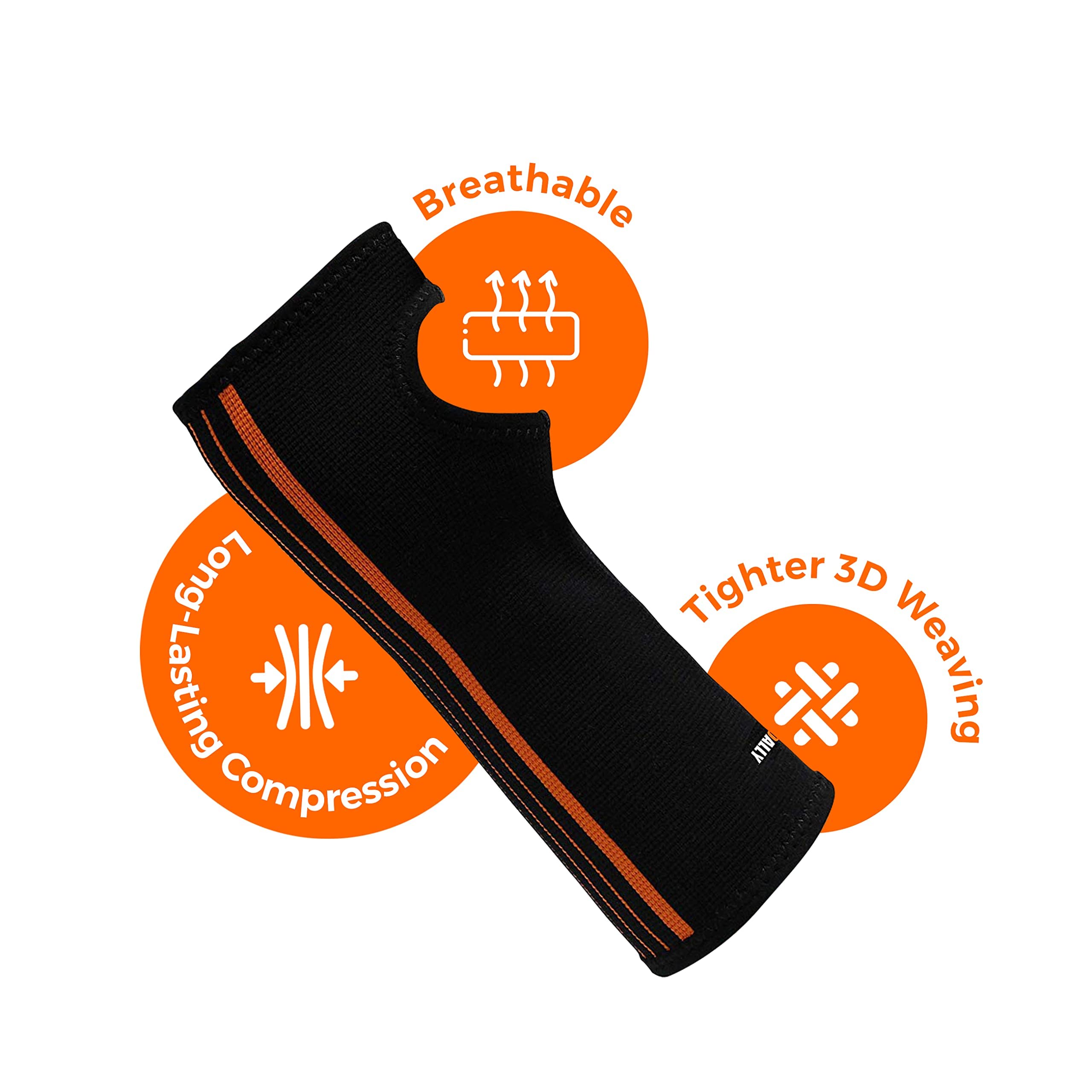 NeoAlly® - Forearm and Wrist Brace for Carpal Tunnel & Exercise, Moisture-Wicking Adjustable Wrist Wraps, Muscle Recovery Wrist Support, Small