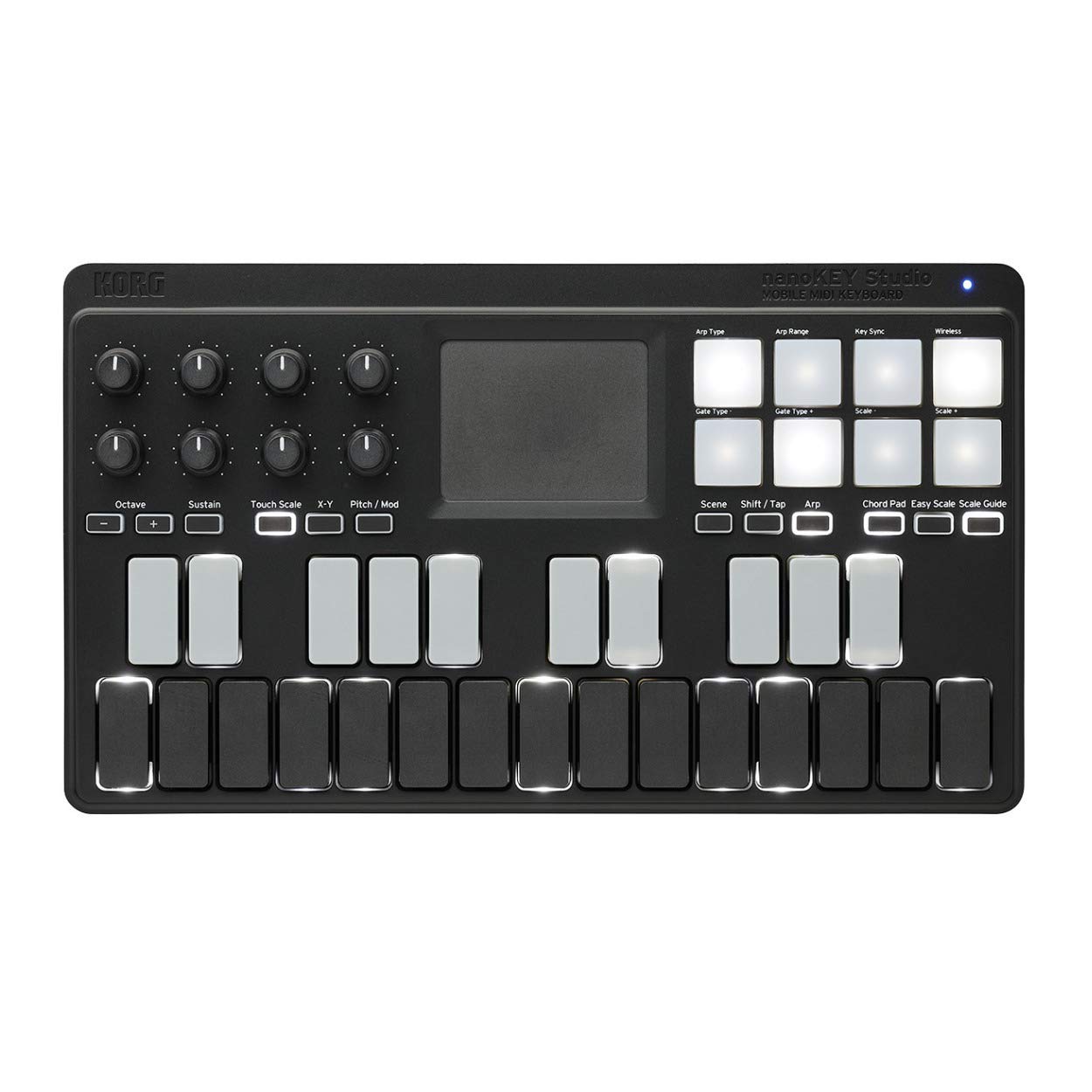 Korg nanoKEY Studio Mobile MIDI Keyboard Bundle with Closed-Back Studio Monitor Headphones and 4-Port USB 3.0 Hub (3 Items)