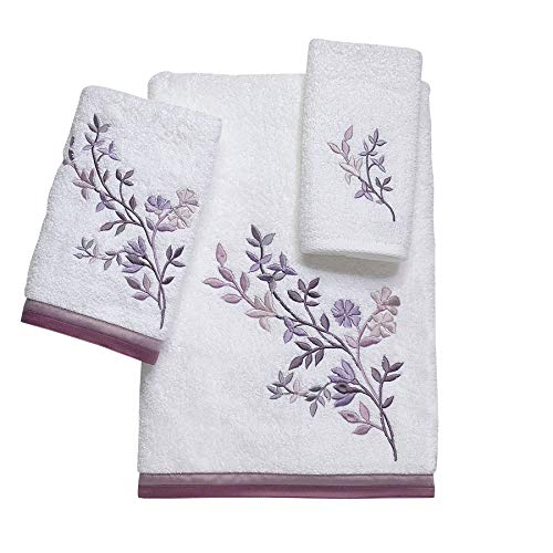 Avanti Linens - 3pc Towel Set, Soft & Absorbent Cotton Towels, Floral Inspired Home Decor (Whisper Collection)