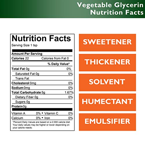 Glycerin Vegetable - 1 Gallon (10.75 lbs or 172oz net wt) - Non GMO - RSPO - Sustainable Palm Based - USP - Kosher - Pure - Pharmaceutical Grade - Safety Sealed HDPE Container with resealable Cap