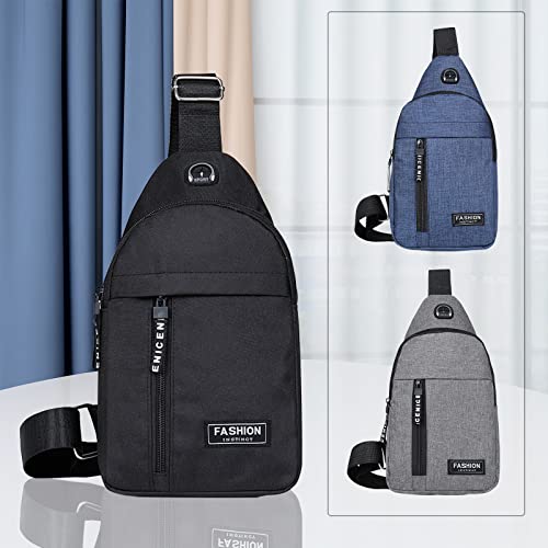 Crossbody Sling Bag, Waterproof Sling Backpack Bag with USB Charging Port, Small Sling Crossbody Chest Shoulder Bag