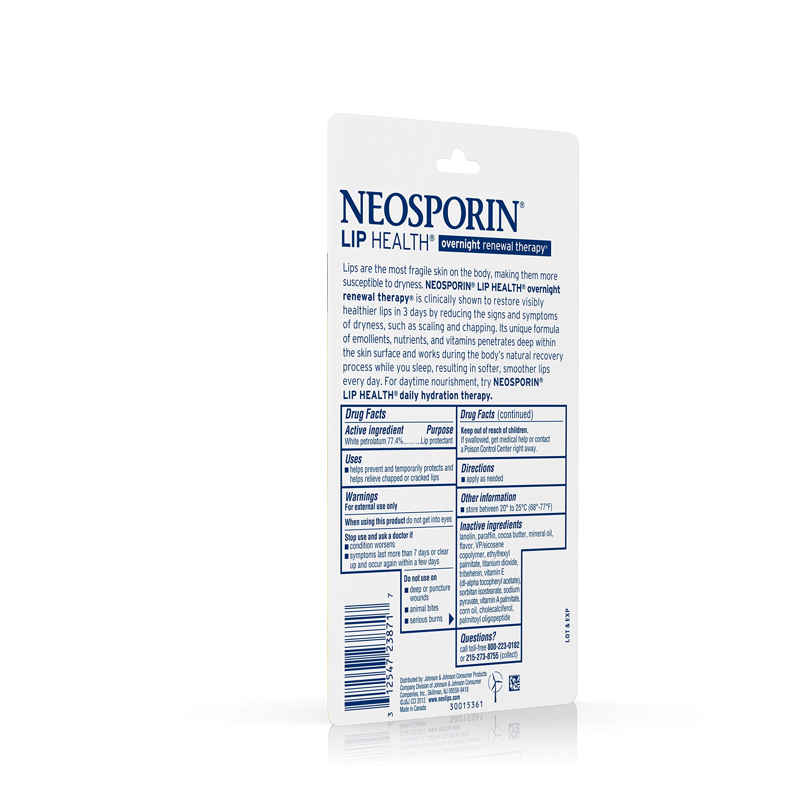Neosporin Lip Health Overnight Healthy Lips Renewal Therapy Petrolatum Lip Protectant 0.27 oz