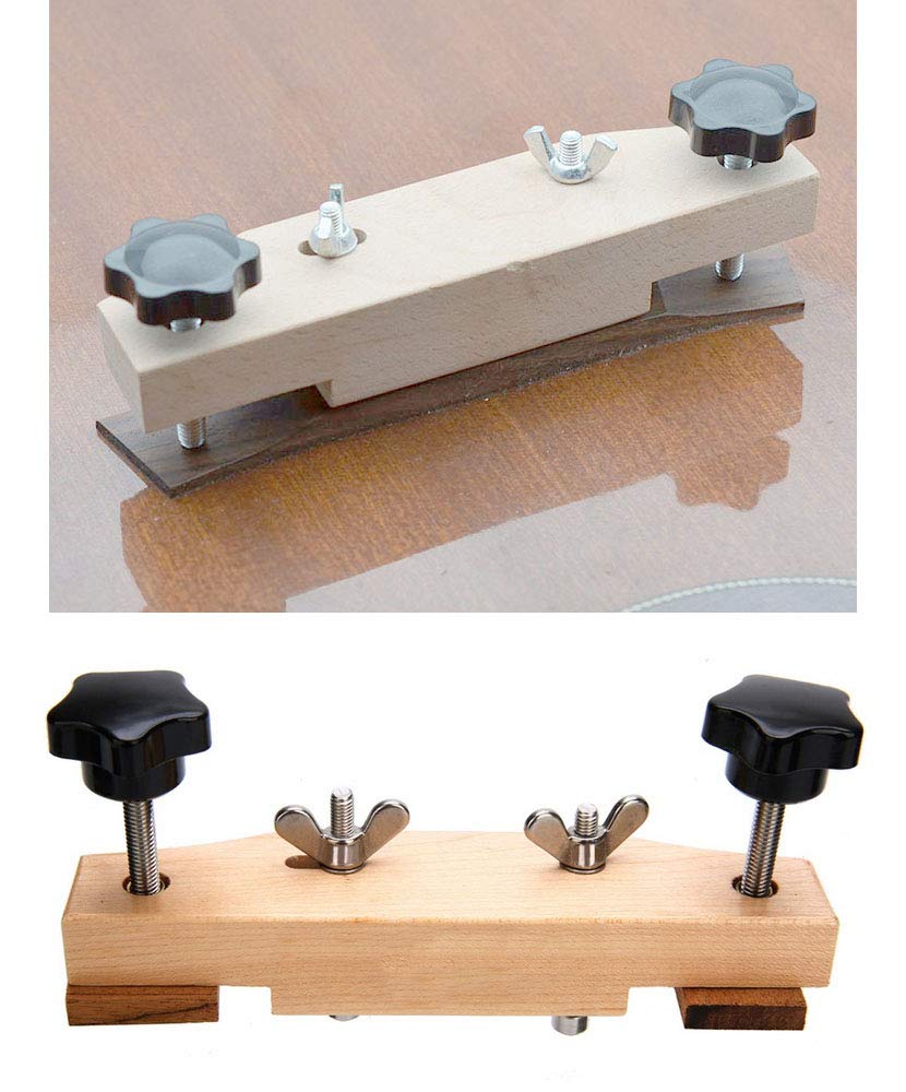 Jiayouy Luthier Tools Solid Maple Guitar Bridge Clamp with Cork Gasket L-Wrench for Classical/Acoustic Guitar Accessory