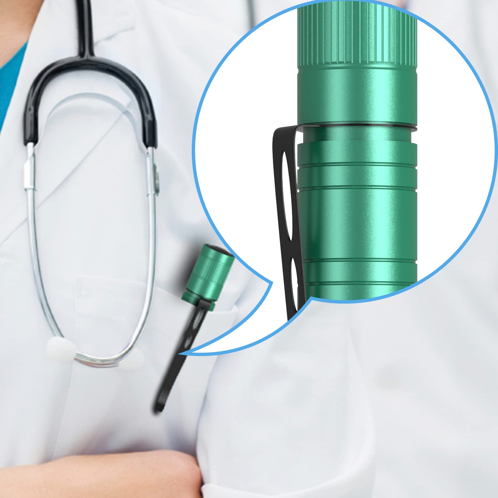 BIZOUTER Pen Lights for Nurses Doctors Check Pupil Response Ear Nose Throat, Dual Beam LED Medical Penlights for Nurses, Nursing Student Pupil Penlight Rechargeable