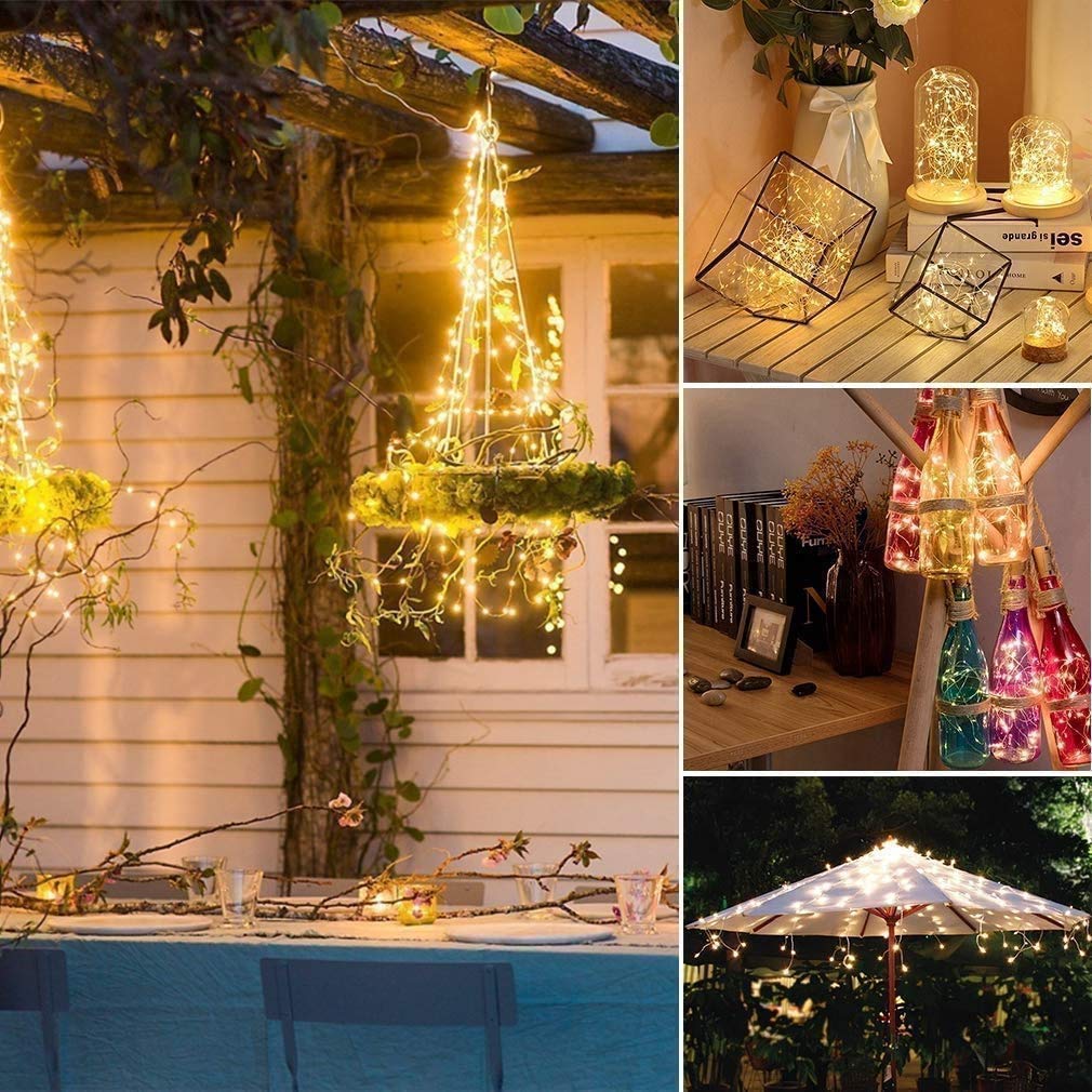 E-Universal Solar String Garden Lights, 300 LED 8 Modes Solar Lights, Fairy String Lights, Auto on/Off, IP44 Waterproof Lights for Patio, Garden, Home, Party, Tree, Wedding, Decoration Lighting
