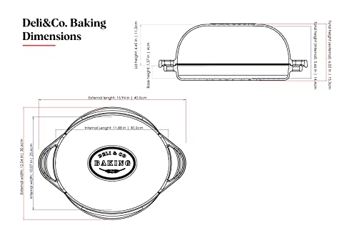 Deli&Co. Baking Pre-Seasoned Cast Iron Bread Pan Multicooker | Bake sourdough bread, grill steaks and cook stews | Seasoned with canola oil with a smooth surface finish