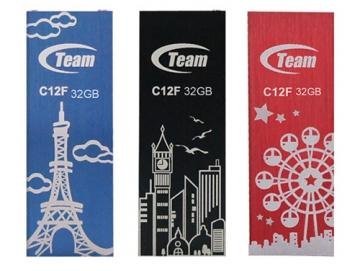 Team 32GB C12F Bookmark USB2.0 Flash Drive (Big Ben) Black