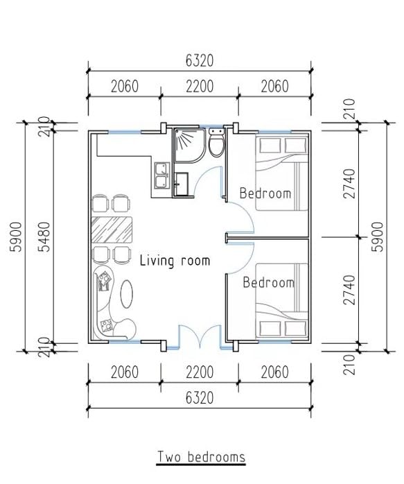 Expandable prefabricated Home Mobile, Prefab House for Hotel, Booth, Office, Guard House, Workshop - Efficient and Versatile Living Solution (20FT*40FT)
