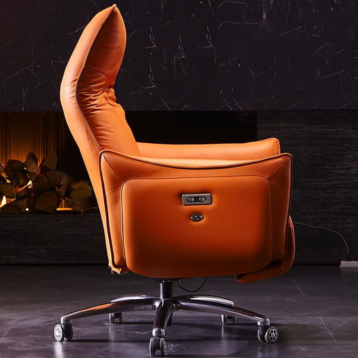 Kinnls Pearl Power Recliner High Back Desk Chair High-Grade Texture Modern Sophistication Executive Swivel Office Chair with Footrest for New Office Life