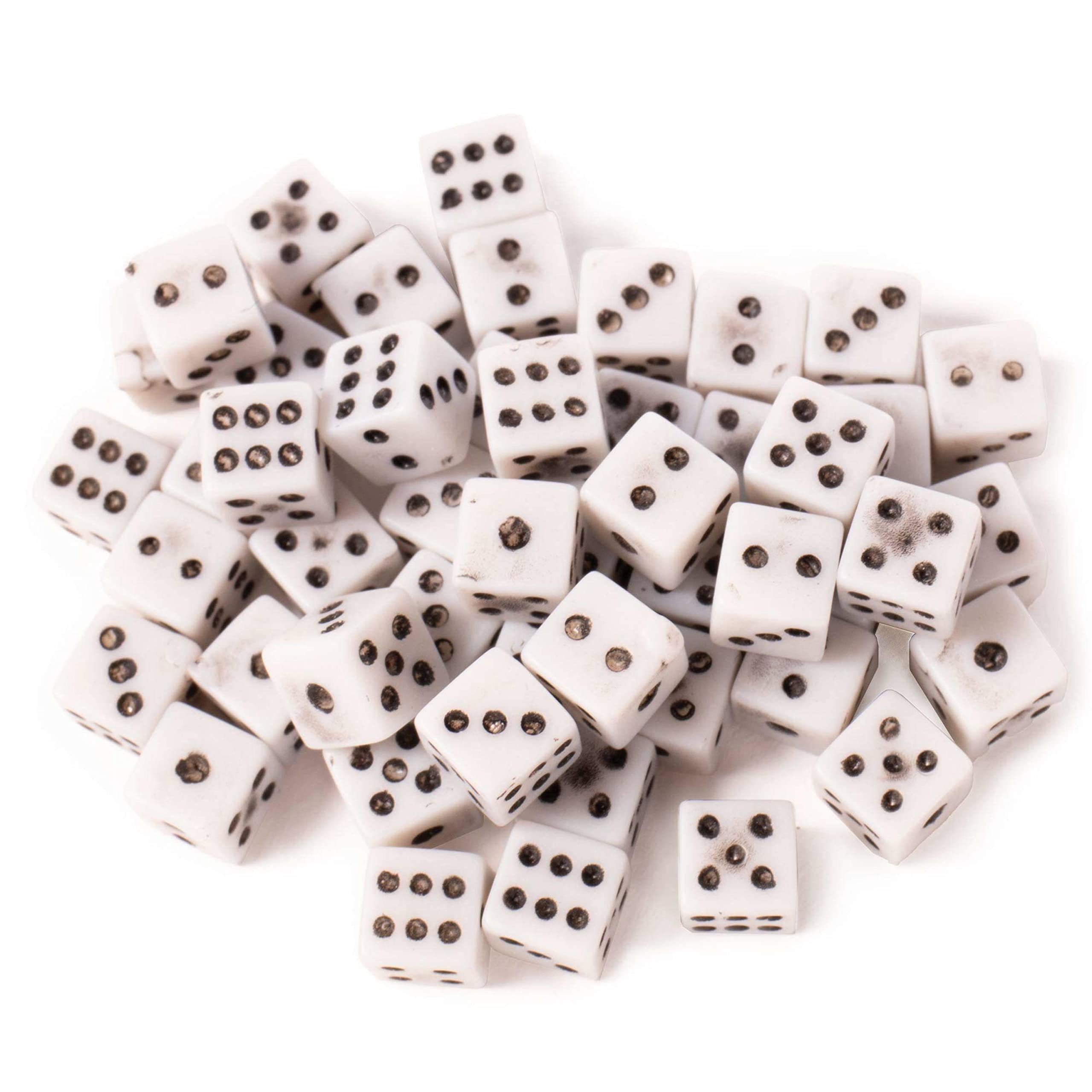 Microdice - 50-Pack 5mm of Tiny Six-Sided d6 Gaming Mini Dice - Novelty Geek Gift Set for Tabletop Gamers, Casino Night Parties, Wargames, Board Games, and Early Elementary Math Learning Counters