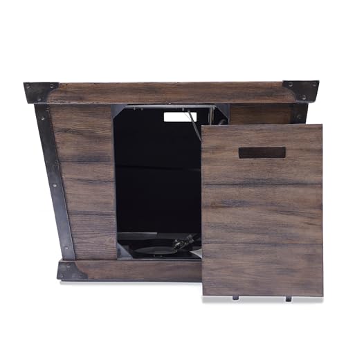 Christopher Knight Home Delaney Outdoor Square Firepit - 40,000 BTU, 32", Brown