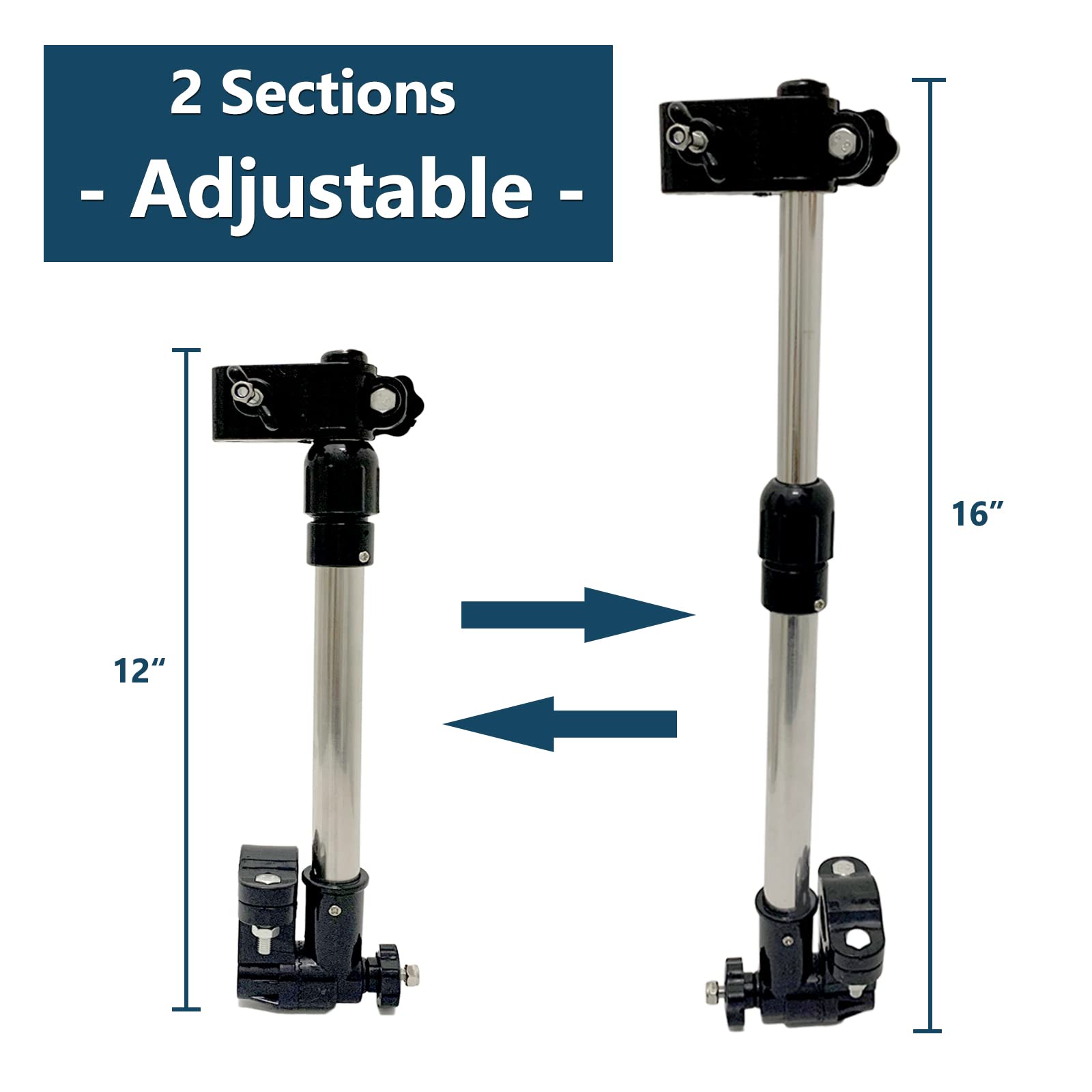 Umbrella Holder for Elderly Mobility Scooter, Wheelchair Grip Mount Stand Adjustable Stretch Bracket Accessories, Fits for 0.78"-1.2" Handlebar