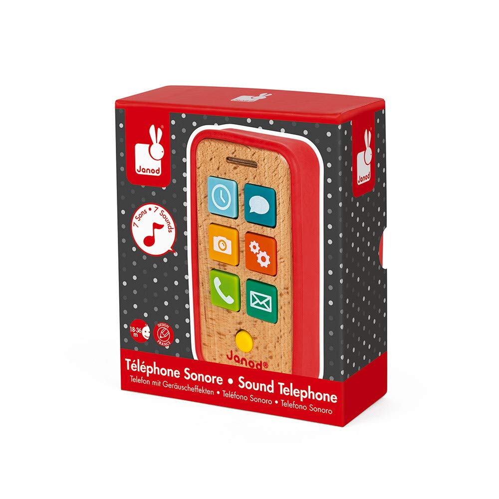 Janod Pretend Play Sound Telephone - Ages 18 Months+ - J05334