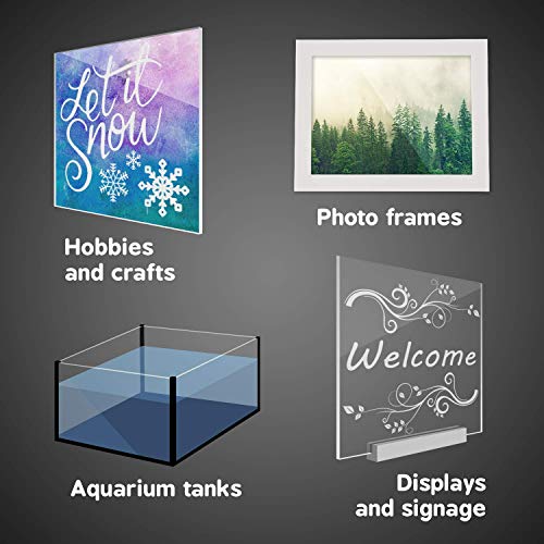 Fielect Clear Acrylic Sheet 11.69" x 8.27" Cast Plexiglass Sheet 0.20" Thick (5mm) Transparent Board Panel with Protective Paper for Home Decor, Craft, Picture Frame, Signs, DIY Display Projects