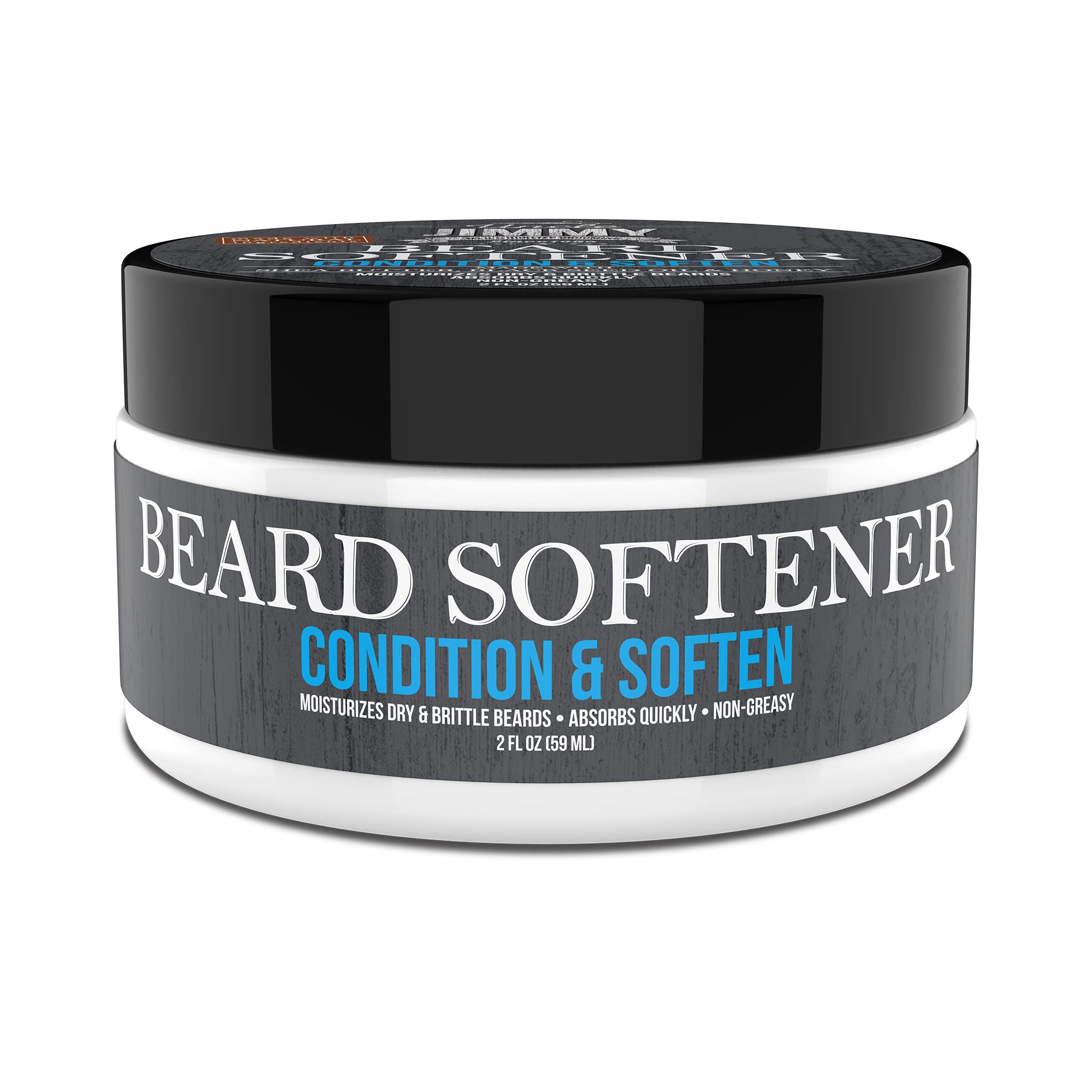 Uncle Jimmy Beard Softener, Conditioning Balm for Men | Hydrates, Smooths, Adds Shine & Tames Flyaway Hair | Made With Shea Butter, Honey 2 Fl Oz
