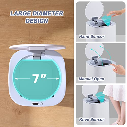 ELPHECO Bathroom Trash Can with Lids 3 Gallon Motion Sensor Garbage can, 11.5 Liters Trapezoidal Automatic Trash Bin, Waterproof Large Capacity Trash can for Bathroom, Kitchen, Living Room, Office