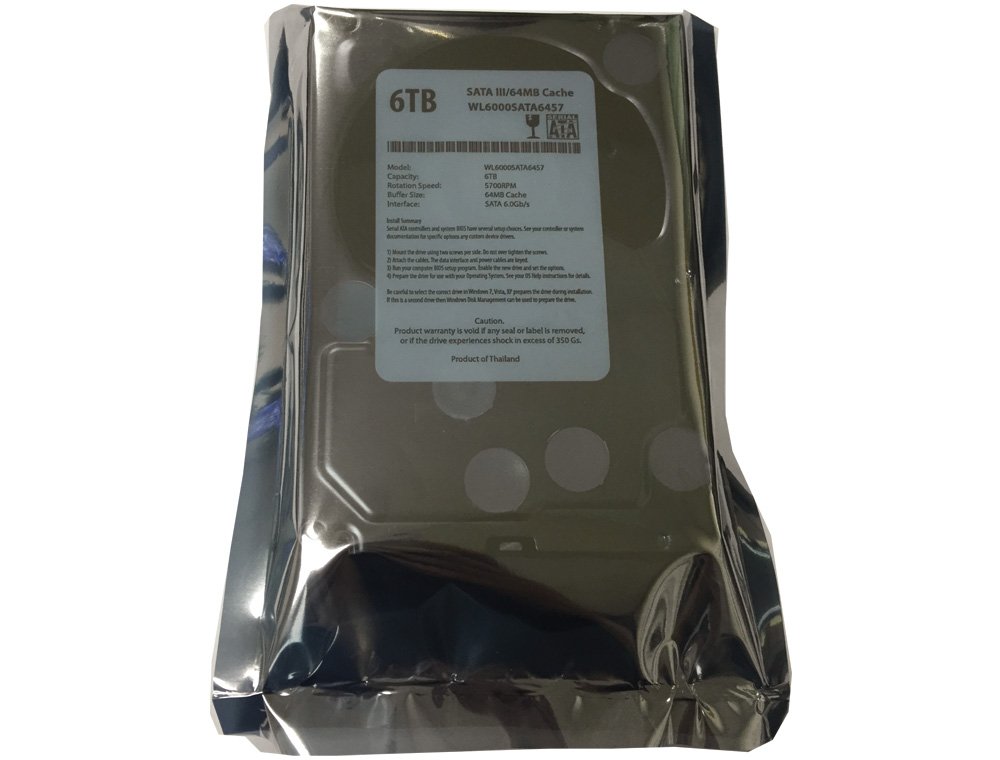 WL 6TB 64MB Cache 5400RPM SATA III (6.0Gb/s) 3.5" Internal Surveillance DVR Hard Drive - w/ 1 Year Warranty