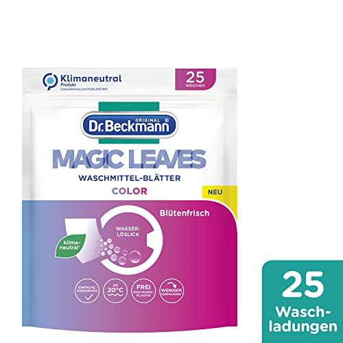 Dr. Beckmann Magic Leaves Colour Detergent Sheets, Pre-Dosed & Water-Soluble Wash Sheets, Space-Saving and Easy to Use (1)
