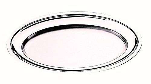 Mepra Oval Serving Fish Plate 45x32 cm Stainless Steel Finish, Dishwasher Safe