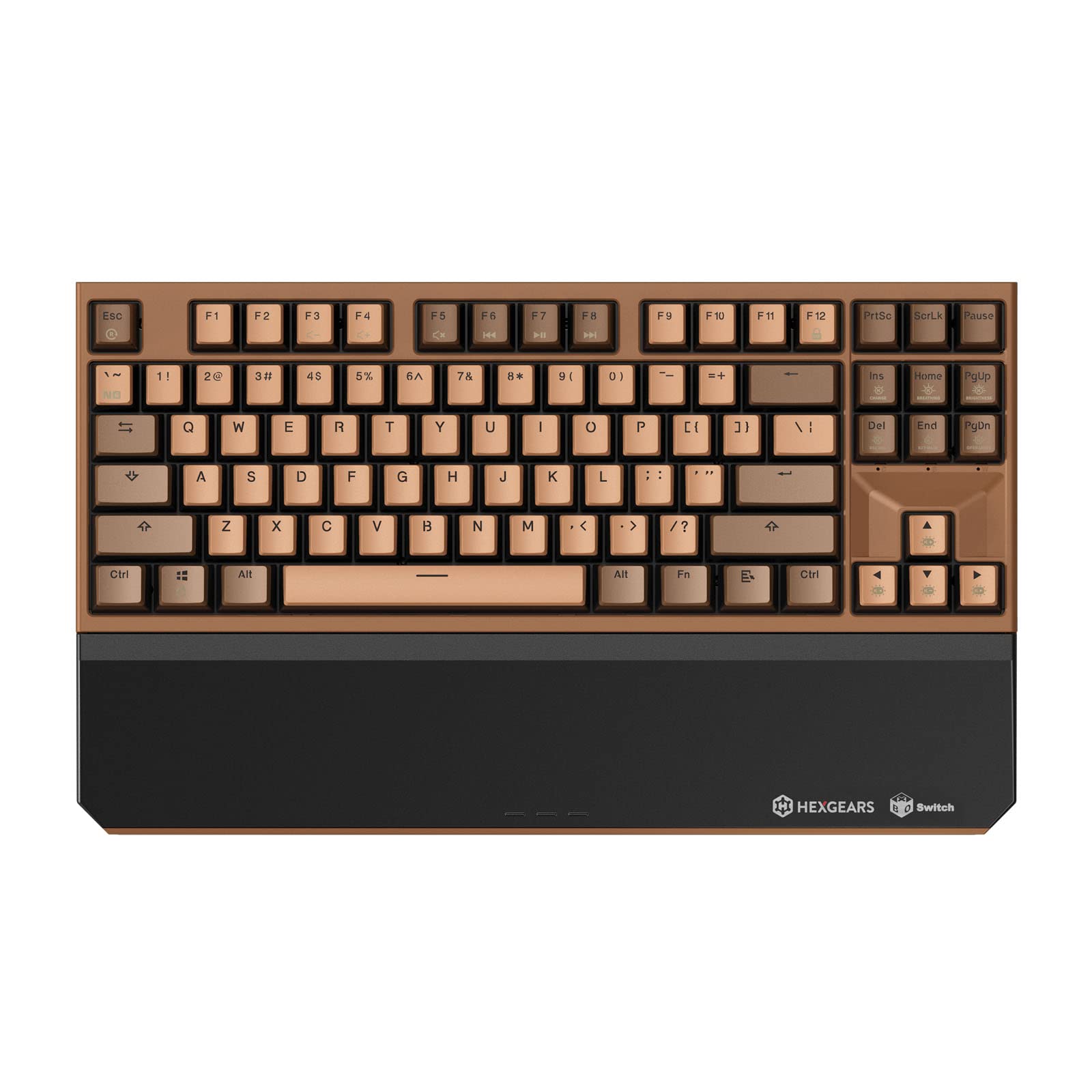 Hexgears X3 Wireless Mechanical Keyboard TKL 87 Keys, Kailh Box 3.0 Red Switch, Ergonomic, N-Key Rollover, Backlit Gaming Keyboard with Wrist Rest for PC/Tablet/PS/Xbox/Mac/Laptop