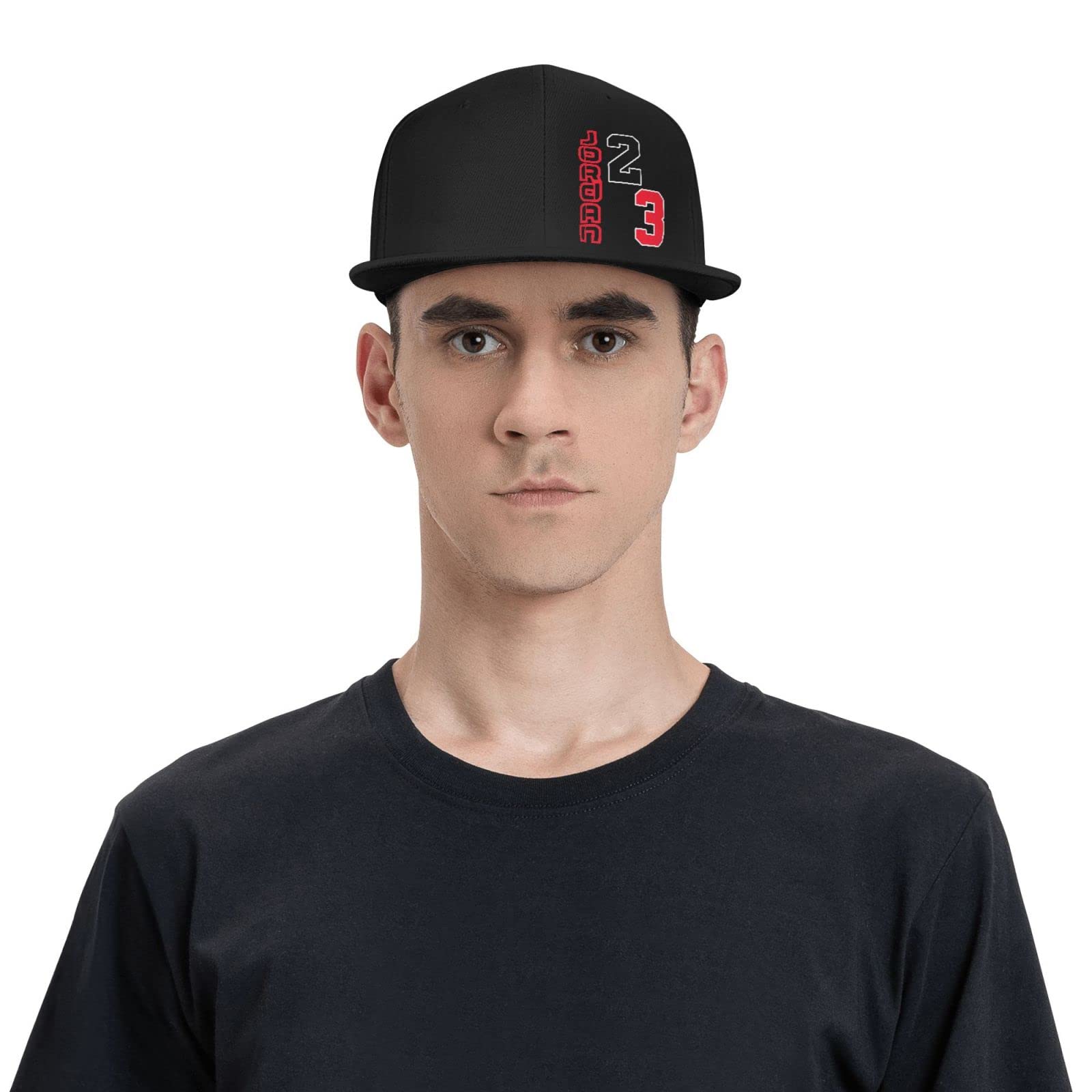 Basketball Jordan Fans Adult Snapback Hats for Men Women, Adjustable Flat Bill Baseball Cap, Advanced Trucker Fitted Cap Black