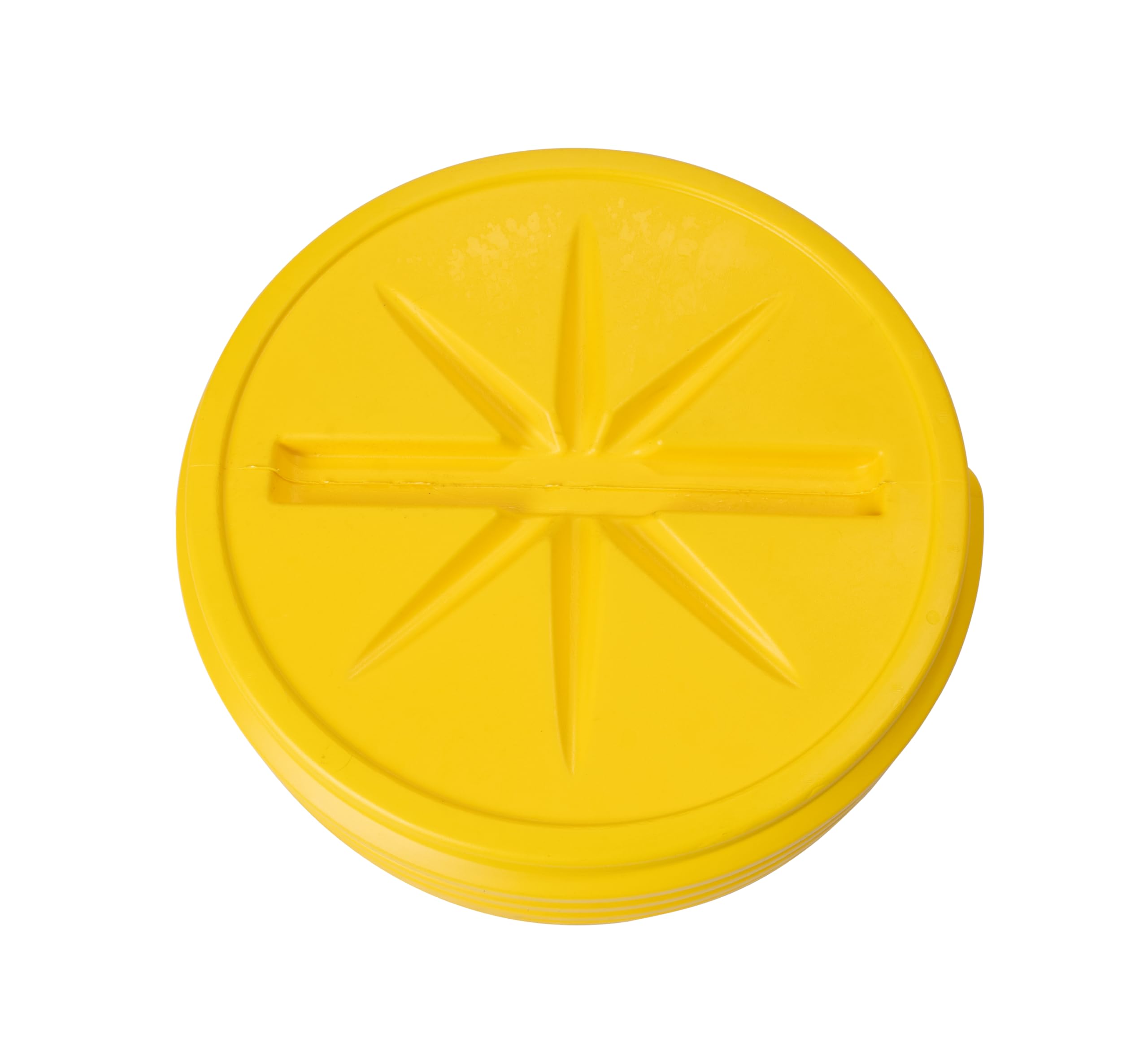 Eagle 30 Gallon Plastic Drum with Lid, Screw-On Lid, 28.3"x22.5", Lab Pack Drum Made of Durable, Lightweight HDPE, Withstands Weather and Chemicals, Made in USA, Yellow, 1600SL