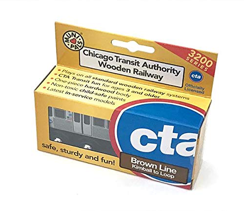Munipals MP03-11BN CTA Chicago 'L': Brown Line The Loop Wooden Train Car