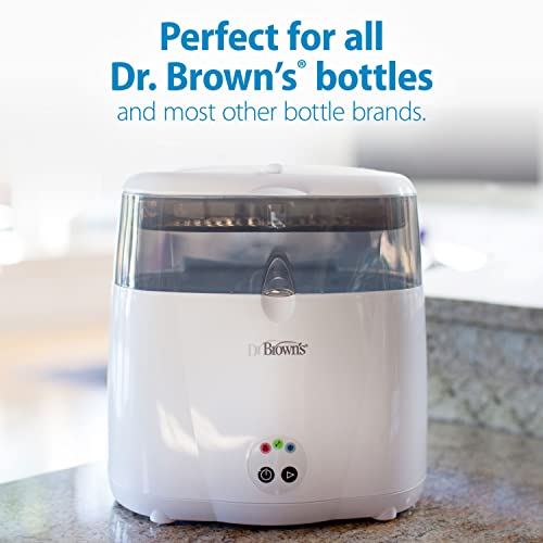Dr. Brown's Deluxe Bottle Sterilizer and Baby Bottle Cleaning Brush with Sponge and Scrubber Bundle