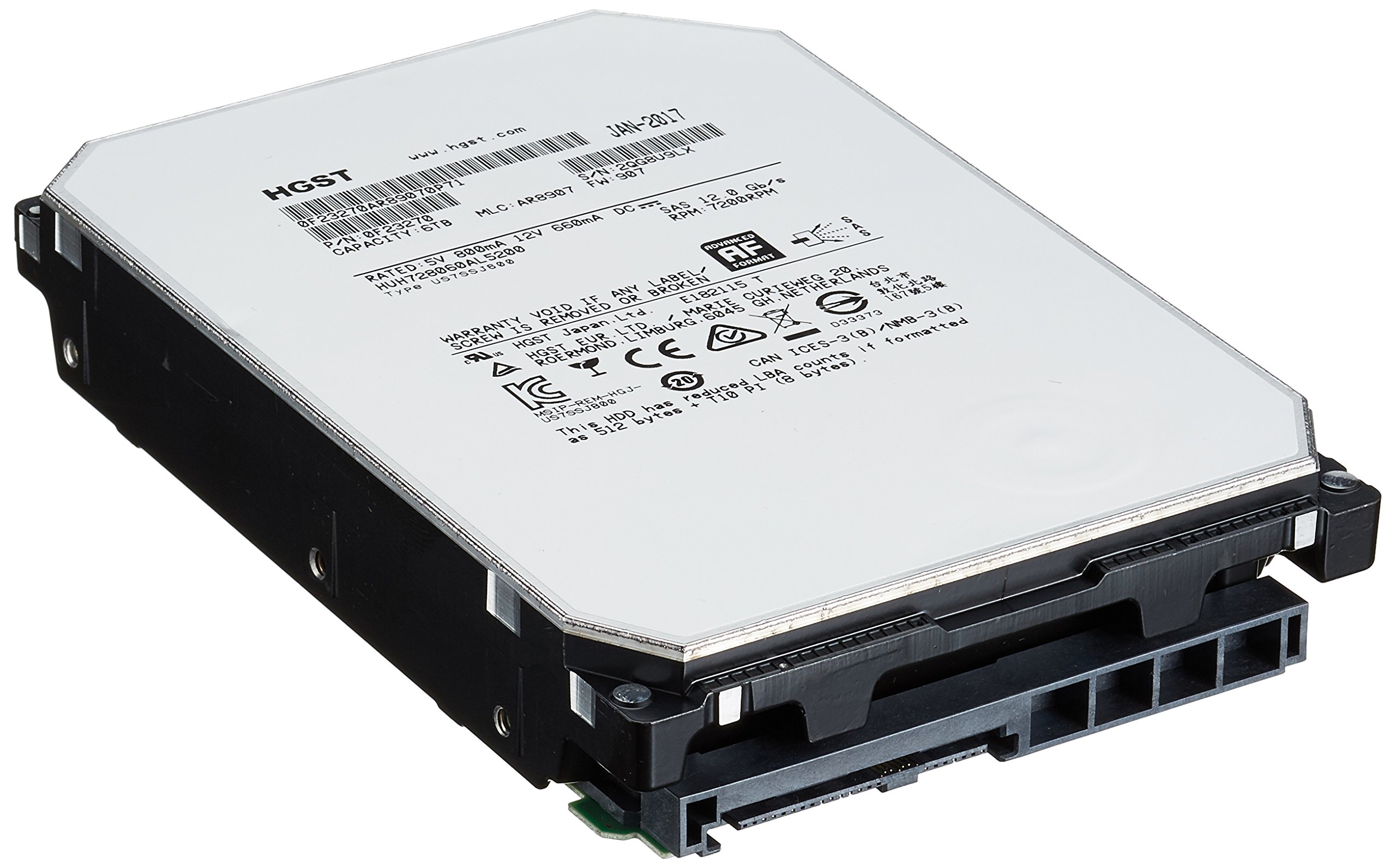 HGST Ultrastar He8 HUH728080AL5200 | 0F23268 | 8TB 7.2K RPM 128MB Cache SAS 12Gb/s 512E 3.5" Helium Platform Enterprise Hard Drive Bare Drive