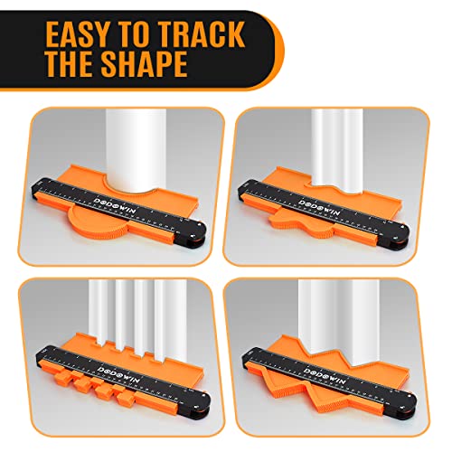 dodowin Contour Gauge Profile Tools, Gifts for Men Husband Dad Him, Outline Shape Duplicator Woodworking Tools for Flooring Tile Laying Carpet, Anniversary Birthday ldea, Home Gadget (10 Inch+5 Inch)