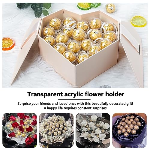 DOERDO 100pcs Clear Chocolate Box Holder Plastic Chocolate Candy Cups Mini Cupcake Muffin Holders for Valentine Day Birthday Party Supplies, 4x4CM