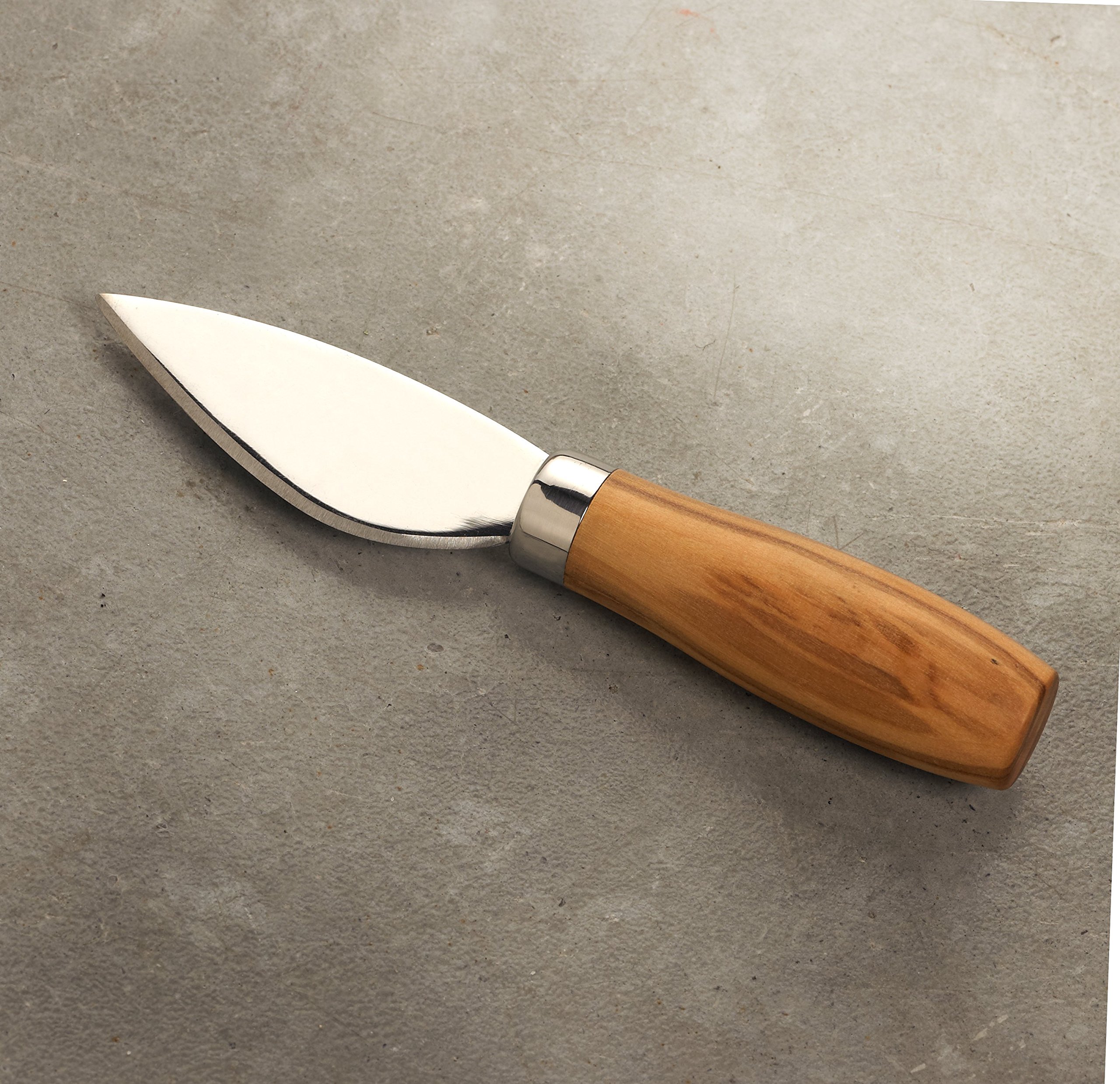 Berard 3-Piece Stainless Steel Cheese Knife Set with Olive Wood Handles (Hard Knife, Soft/Medium Knife and Cheese Fork)