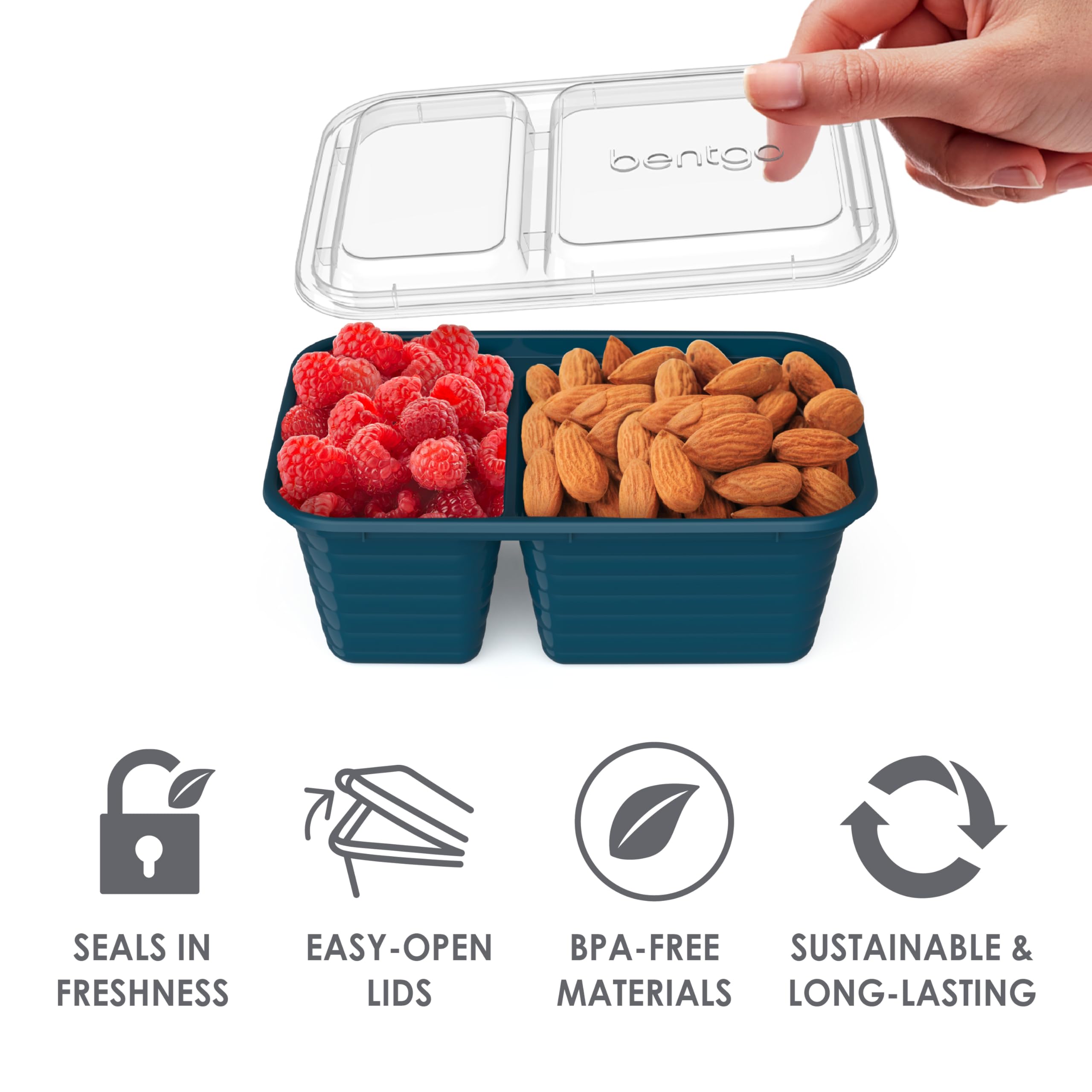 Bentgo® Prep 60-Piece Variety Meal Prep Kit - Reusable Food Containers 1-Compartment Trays, Prep Bowls, & Snack Boxes for Healthy Eating - Microwave, Freezer, & Dishwasher Safe (Rich Shades)