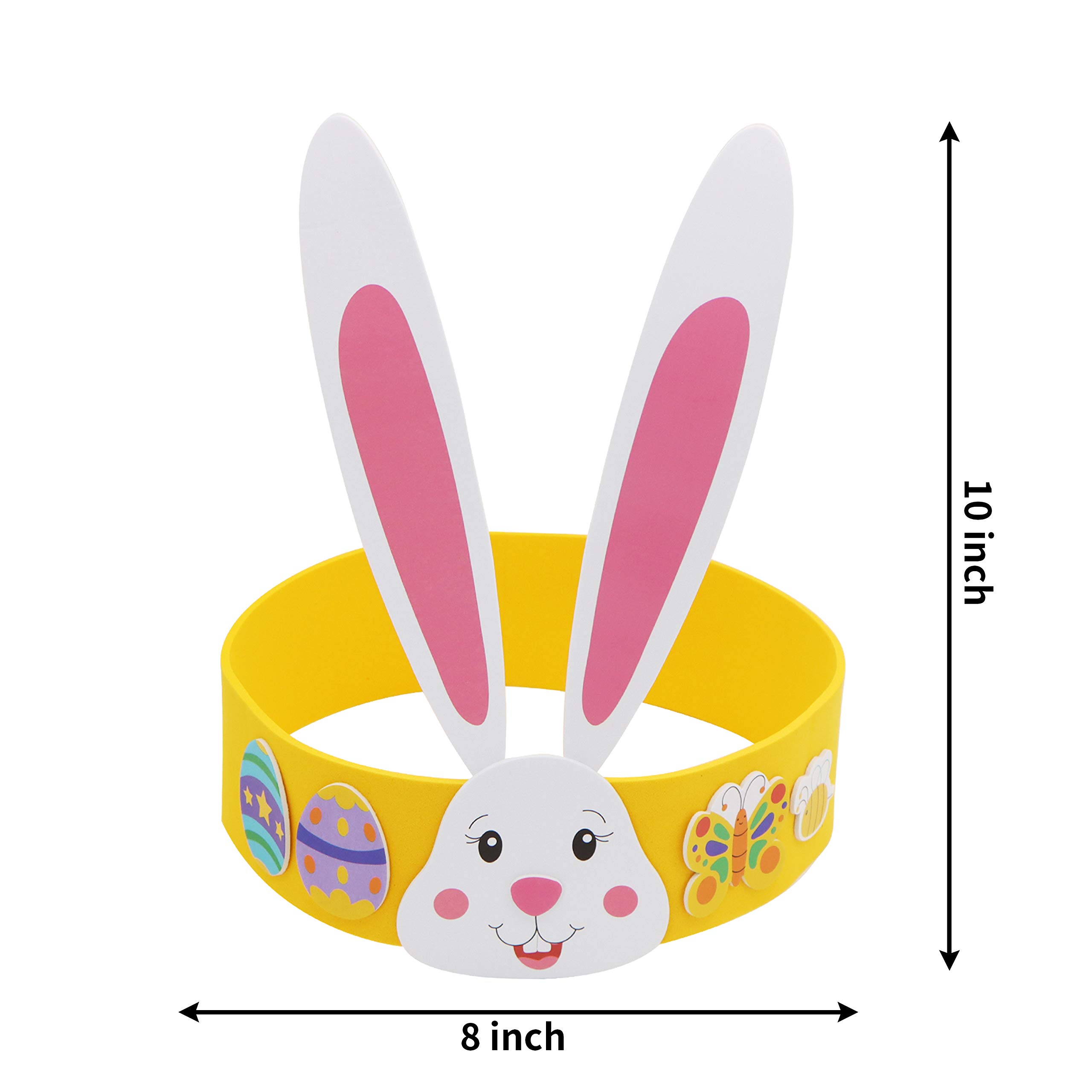 JOYIN 12 Pcs Easter Foam Headband for Easter Apparel Craft Kits with Rabbit Bunny, Chick, Frog, Lamb Headband for Hat & Mask Pretend Play, Dress-Up Party Accessory, and Theme Party