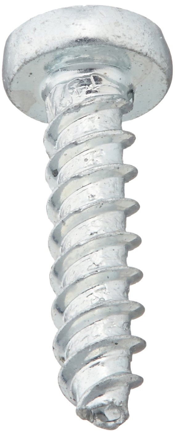 Small Parts 0206LPP Steel Thread Rolling Screw for Plastic, Zinc Plated, Pan Head, Phillips Drive, #2-28 Thread Size, 3/8" Length (Pack of 100)