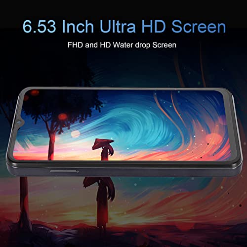 Dilwe M13 4G Unlocked Cellphone, 6.53in HD Screen Smartphone, 4G 5GWIFI Dual SIM Slots Mobile Phone, 6GB RAM 128GB ROM, Face ID Unlocked Mobile Phone for Android12, M13-Black