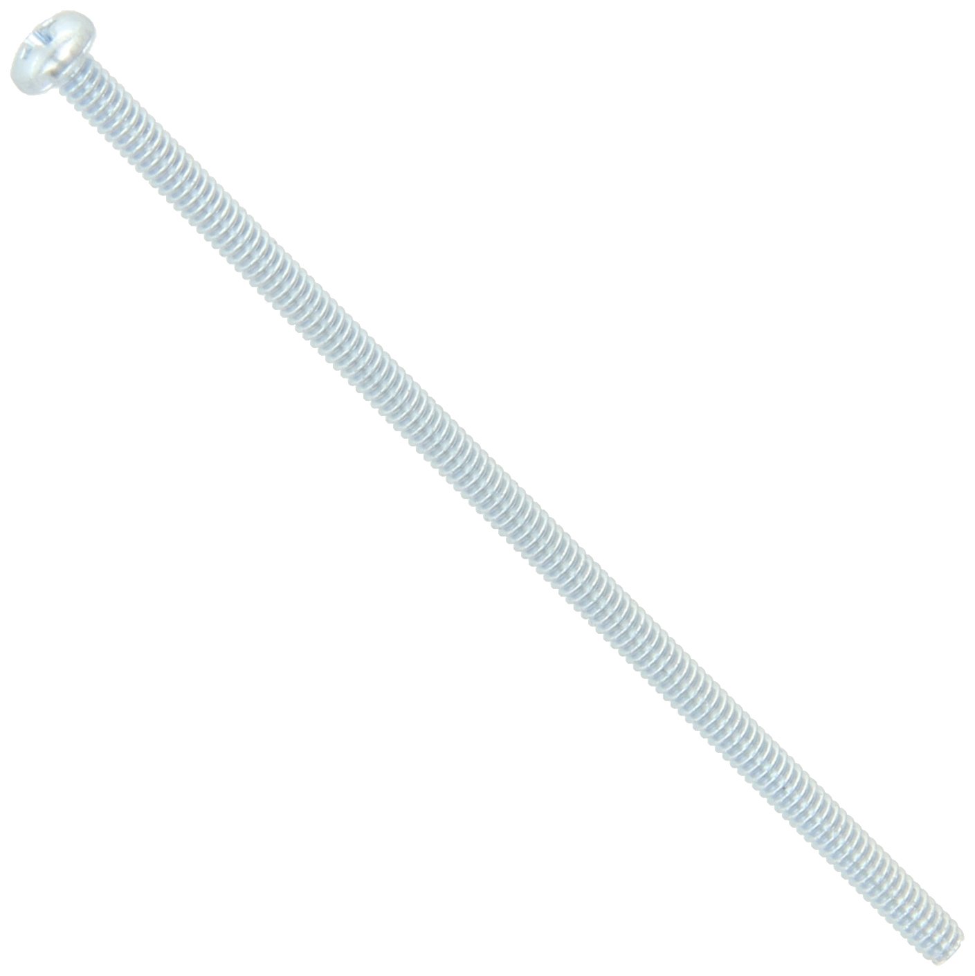 Small Parts 0448MPP Steel Pan Head Machine Screw, Zinc Plated, Meets ASME B18.6.3, #1 Phillips Drive, #4-40 Thread Size, 3" Length, Fully Threaded, Imported (Pack of 25)