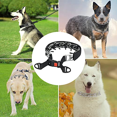 CBBPET Dog Prong Collar, Adjustable Dog Training Collar with Quick Release Buckle for Small Medium Large Dogs