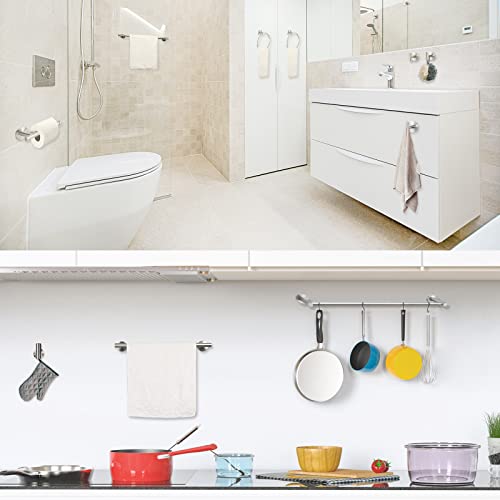 Cilee 10 Piece Brushed Nickel Bathroom Hardware Set, 24 inch Brushed Nickel Towel bar Towel Ring Toilet Paper Holder Robe Towel Hook, SUS304 Stainless Steel Bathroom Accessory Set
