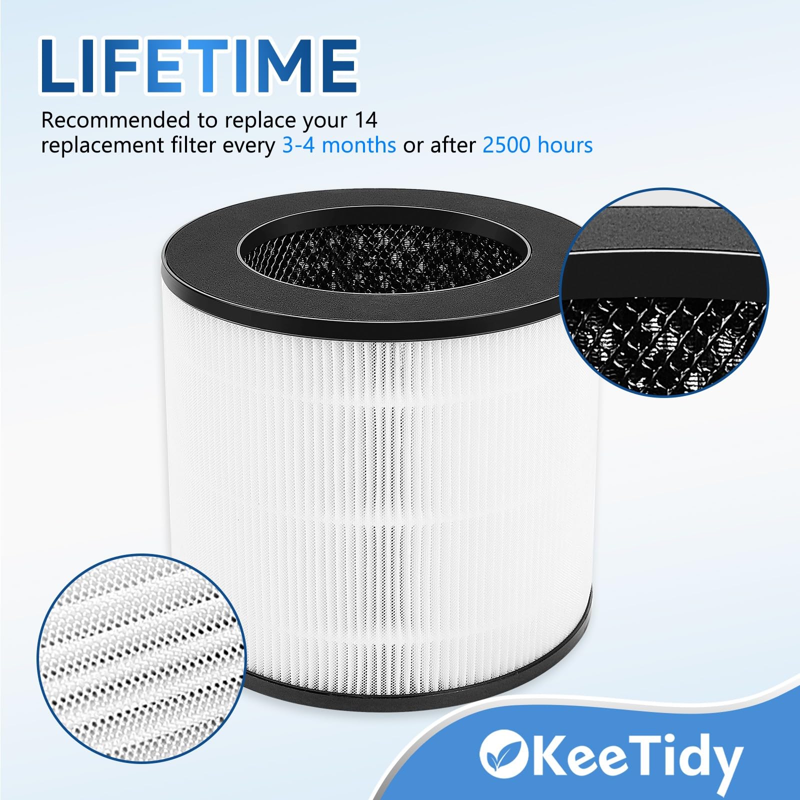 Keetidy C535 115115 Replacement Filter A Compatible with Winix 5500-2 Air Purifier, 5300-2 Air Purifier, WAC5300, WAC5500, WAC6300, 5000, 5000b, 5300, P300 (2 HEPA Filter + 8 Carbon Filters)