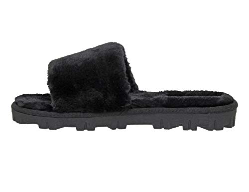 CUSHIONAIRE Women's Mushi Cozy Slipper +Memory Foam, Black 10