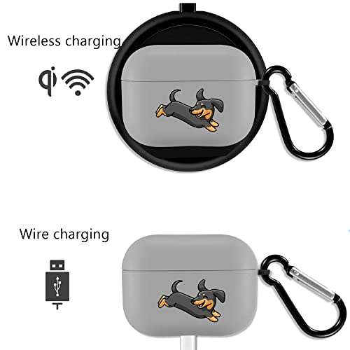 Hound Case Compatible with Airpods Pro Gray Soft TPU, Supports Wireless Charging Shockproof Protective Cover for Airpods Pro