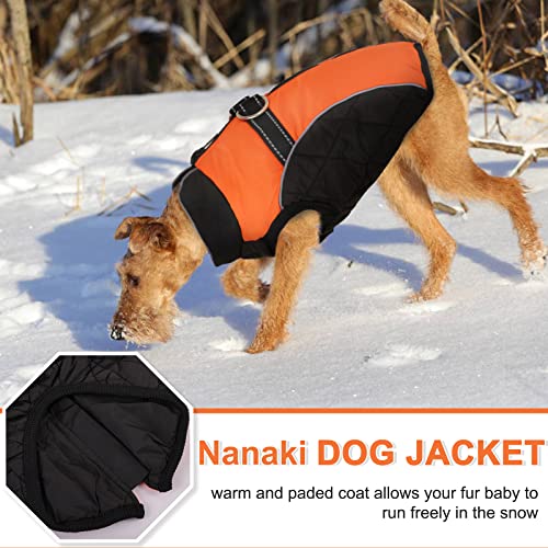 Dog Winter Vest, Windproof Doggy Warm Jacket Padded Puppy Jacket Harness Pet Apparel Cold Weather Coat for Small Medium Large Dogs(XL)