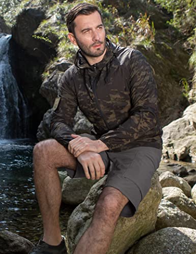 FREE SOLDIER Men's Lightweight Breathable Quick Dry Tactical Shorts Hiking Cargo Shorts Nylon Spandex(Gray 36Wx10L