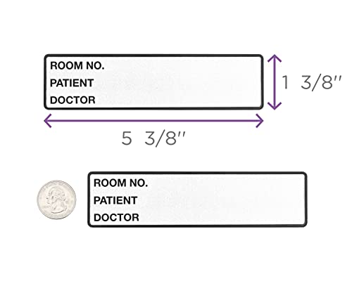 Carstens Patient I.D. Adhesive Medical Chart Labels for 1.5” – 4” Ring Binder Spines – Pre-Printed Sticker Labels (Room No. / Patient/Doctor), 5 3/8” x 1 3/8”, White, Roll of 200