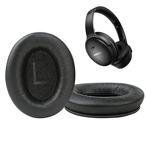 Earpads for Bose QuietComfort 45 QC45 QC35 ii QC35 Professional Headphones Ear Cushions Replacement Ear Pads Padding with Noise Cancelling Lambskin Leather Memory Foam Black