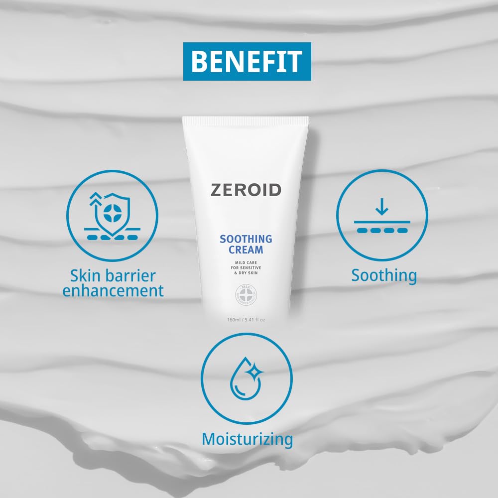 ZEROID Soothing Cream | Korean Dermocosmetic | Soothing | Calming | 2.7 Fl Oz (80ml)